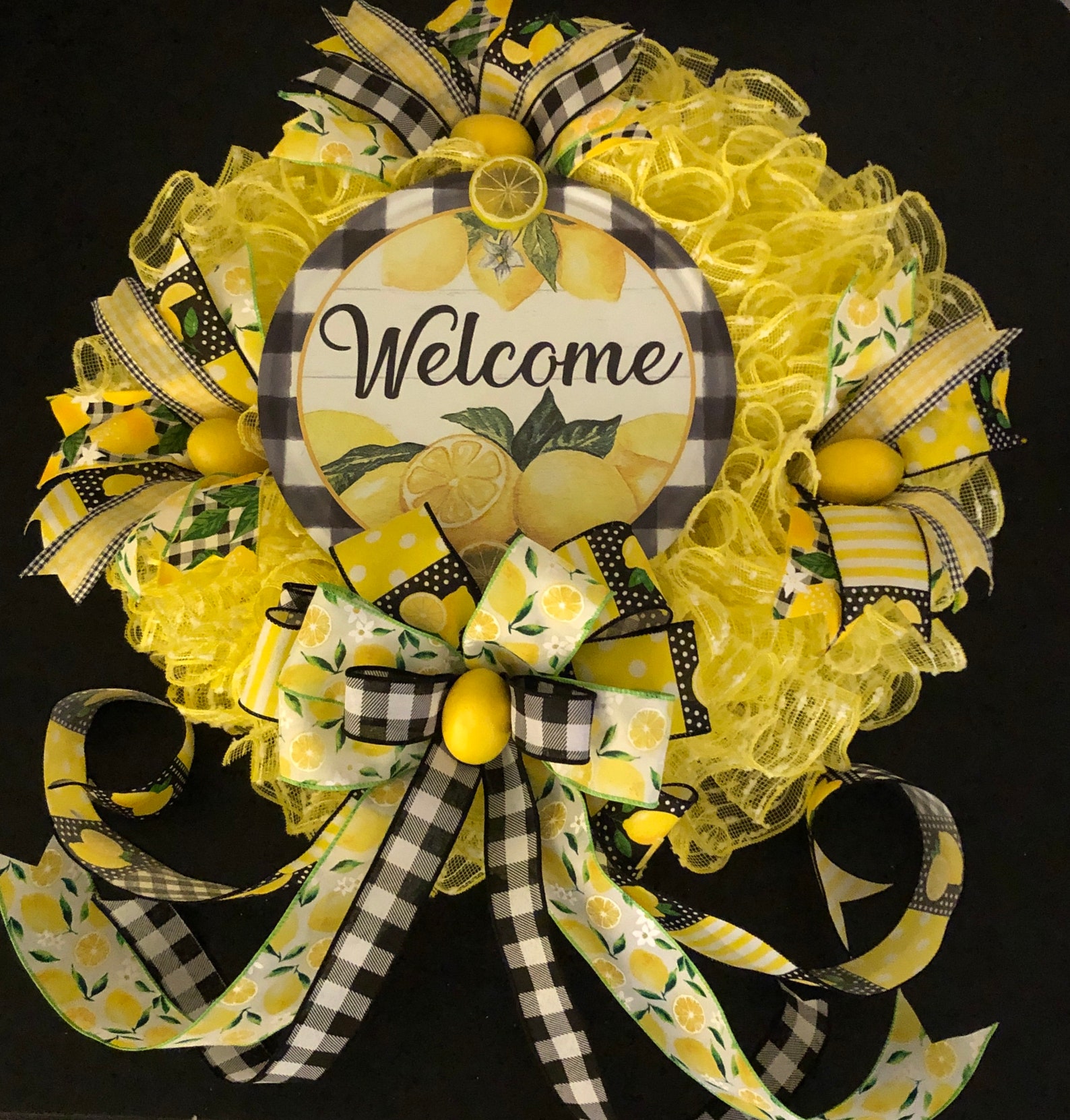 Lemon WELCOME Wreath - Etsy