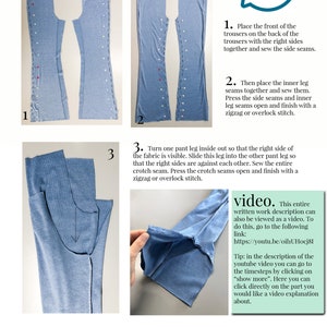 Flared Pants High Waist | Pdf Sewing Pattern | Clear Work Description ...