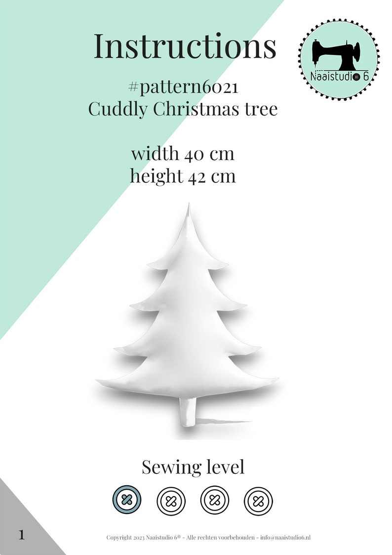 Free Sewing Pattern Cuddly Christmas Tree Easy to Sew Includes Clear ...