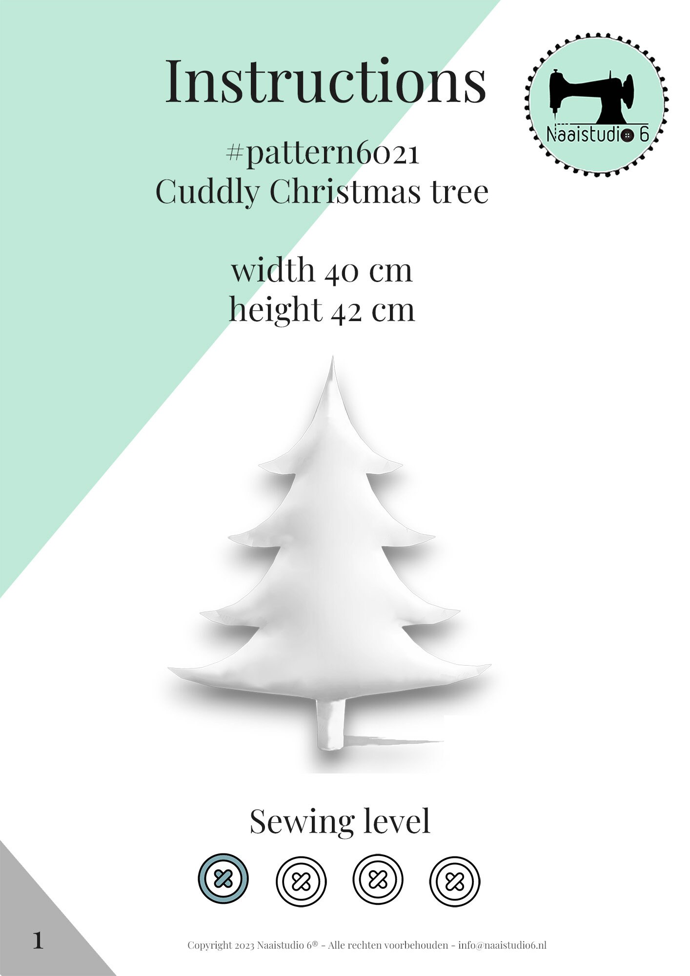 Free Sewing Pattern Cuddly Christmas Tree Easy to Sew Includes Clear ...