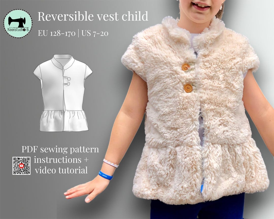 Reversible Vest Sewing Pattern for Kids: Fun, Easy & Double the Fun ...