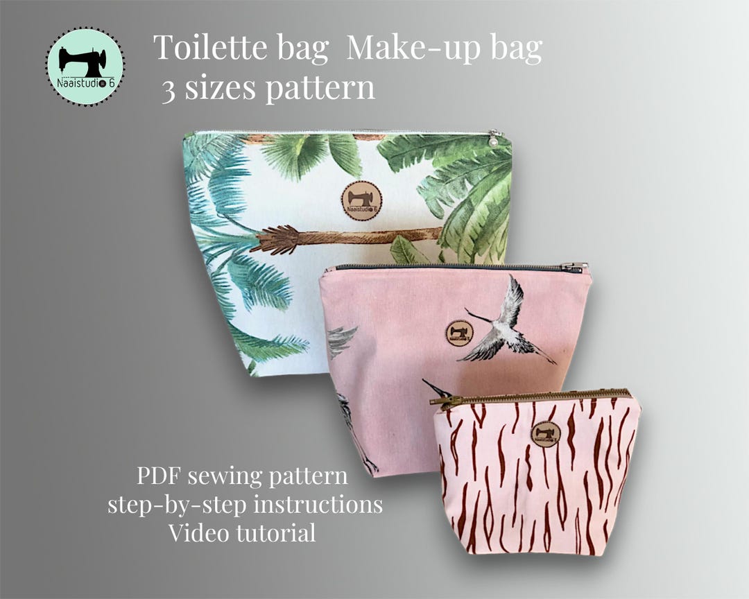 Sew Your Own Toiletry Bag in Three Sizes | PDF Sewing Pattern ...