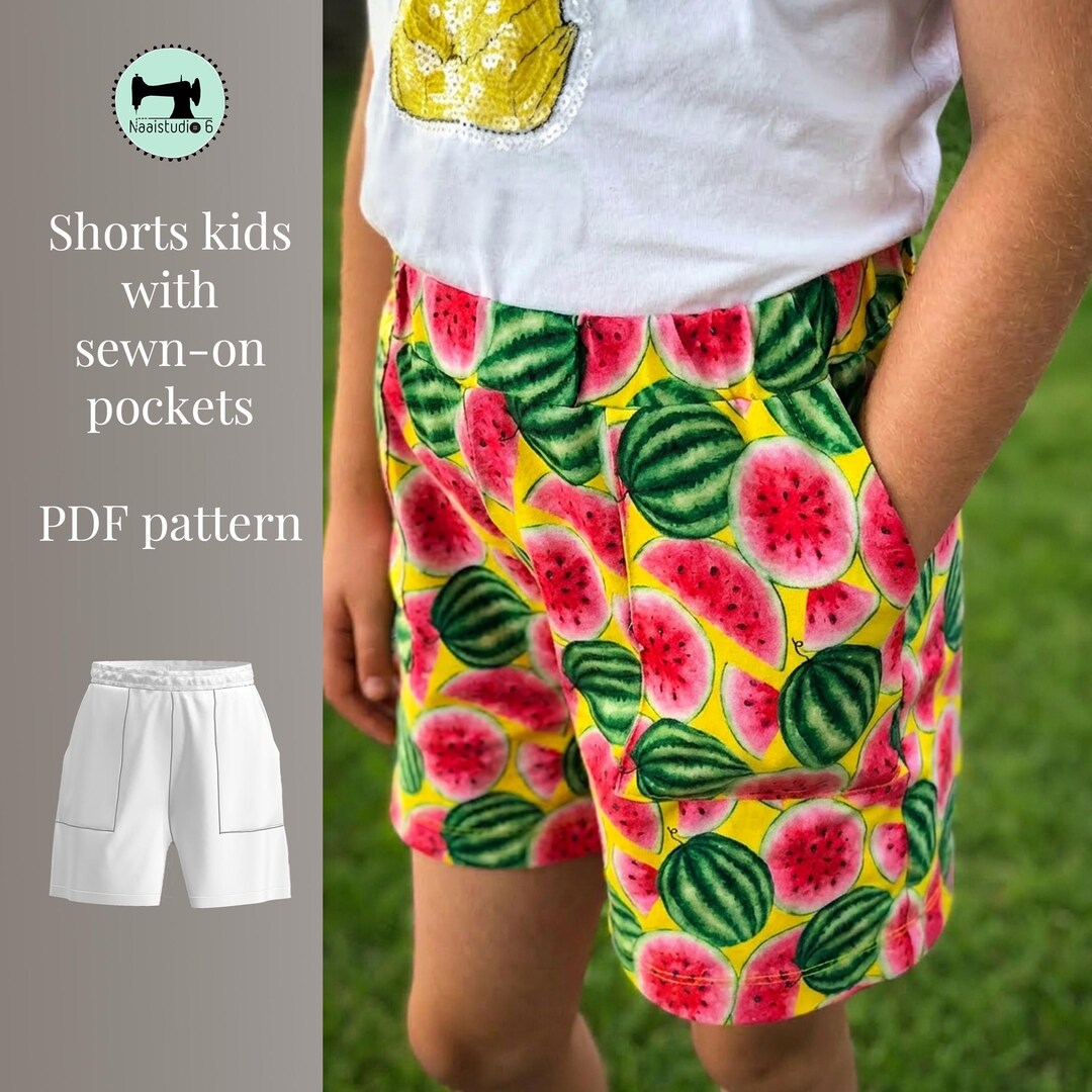 Kids Shorts Sewing Pattern PDF | Summer Shorts Pattern | Elastic Waist ...