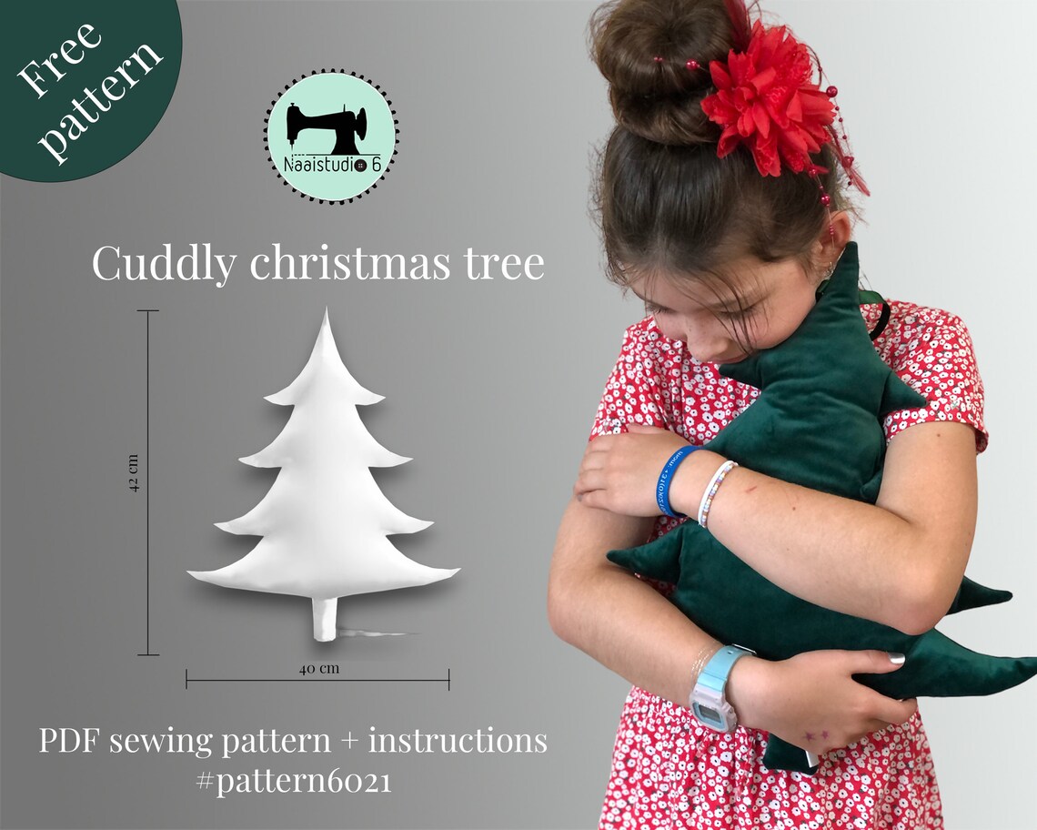 Free Sewing Pattern Cuddly Christmas Tree Easy to Sew Includes Clear ...