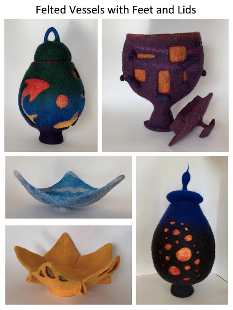 How to Make Felted Vessels With Lids and Feet - Instant Download PDF ...