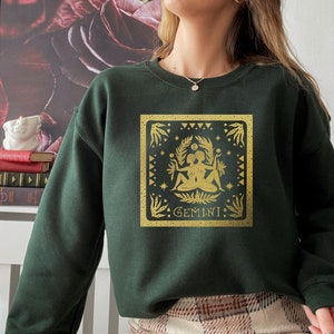 Custom Astrology Sweatshirt With Zodiac Folk Art and Greek Mythology ...