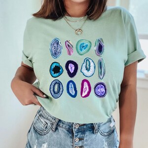 Crystal Geode Agate Shirt Geology Gift Dark Academia Clothing Healing ...