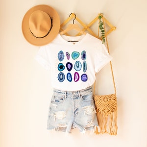 Crystal Geode Agate Shirt Geology Gift Dark Academia Clothing Healing ...