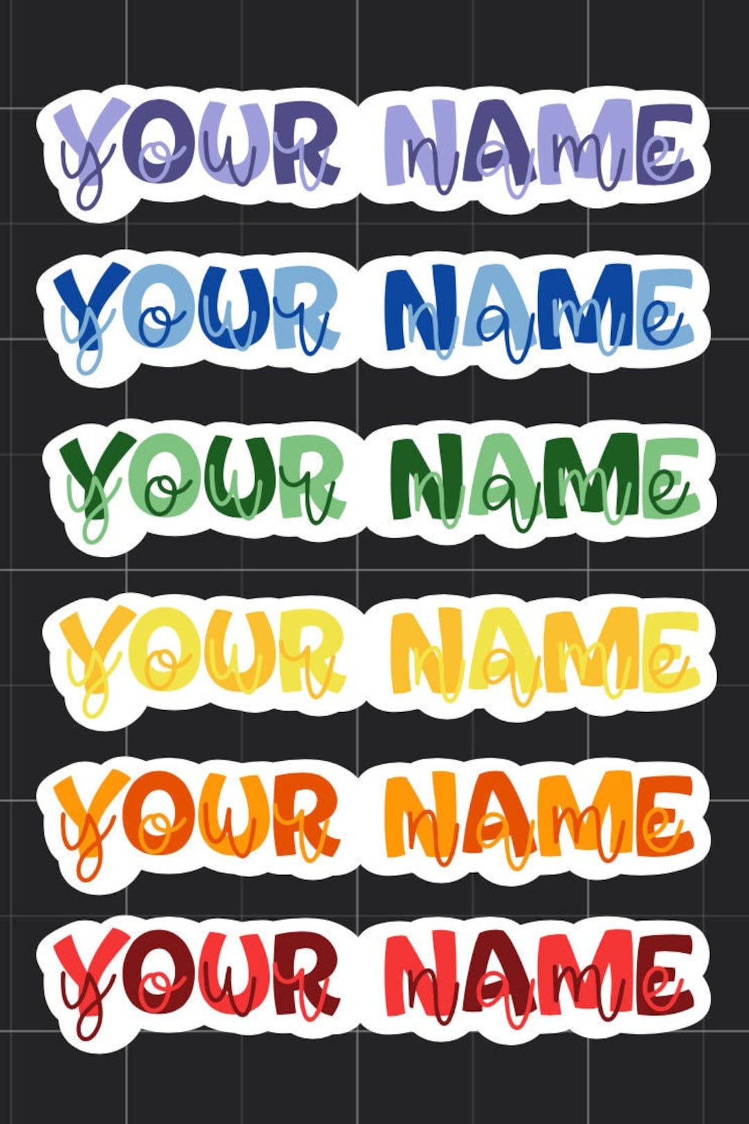 Customizable Name Sticker - Etsy