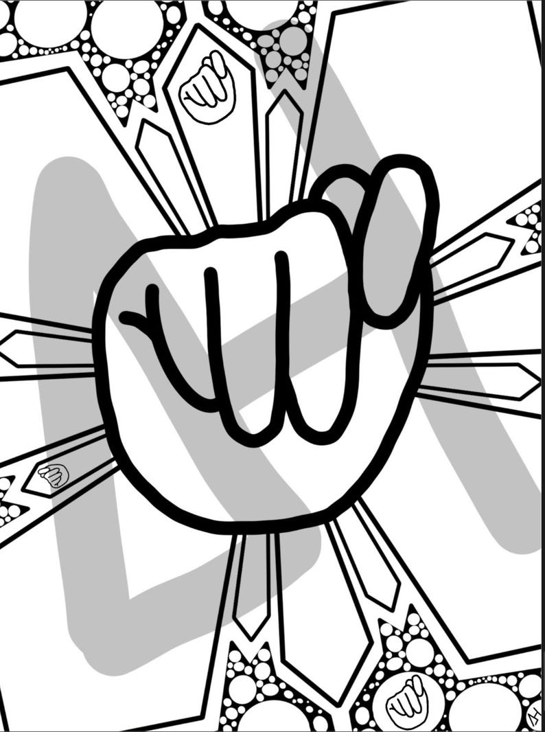 ASL Alphabet Coloring Pages - Etsy