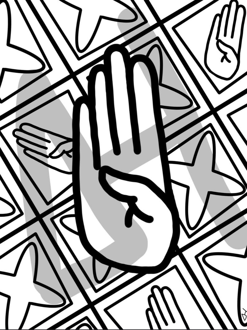 ASL Alphabet Coloring Pages - Etsy