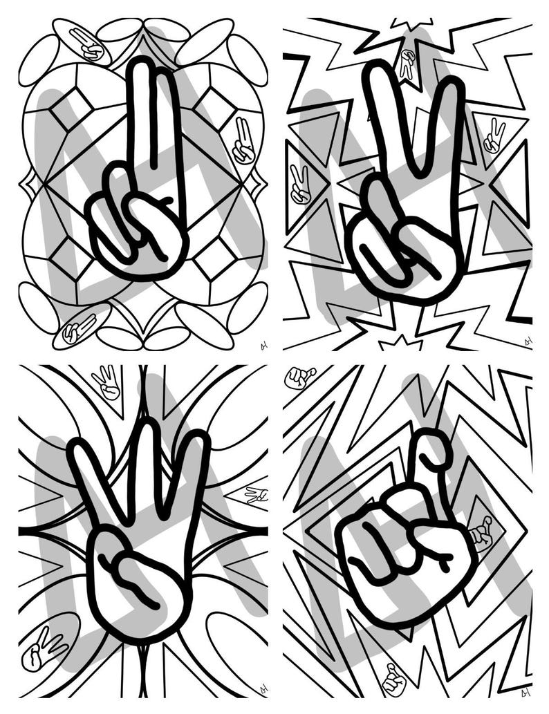 ASL Alphabet Coloring Pages - Etsy
