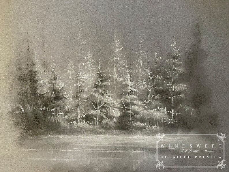 Printable Wall Art Title Prairie Landscape Drawings Trio - Etsy