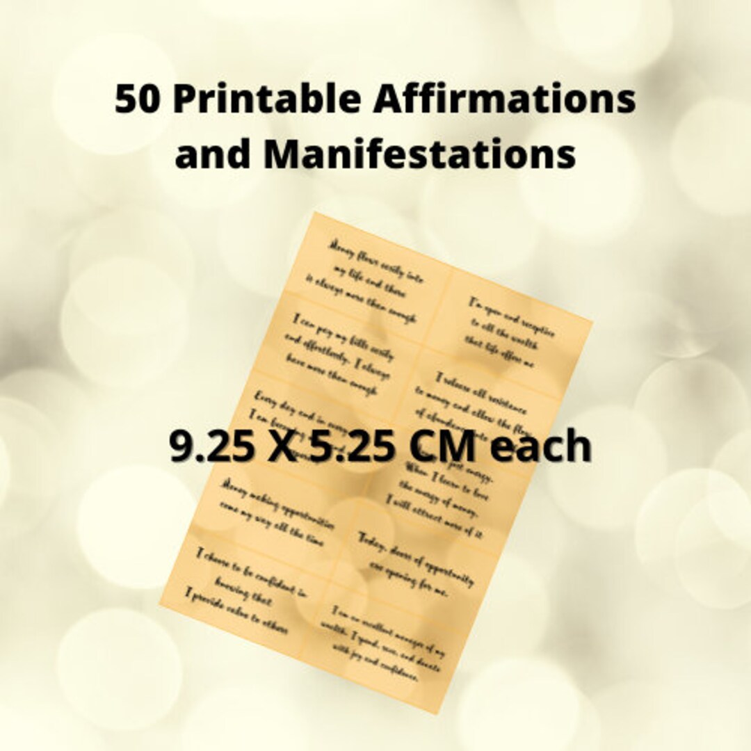 Printable Affirmation Cards, Manifestation Cards, Self Care, Digital ...