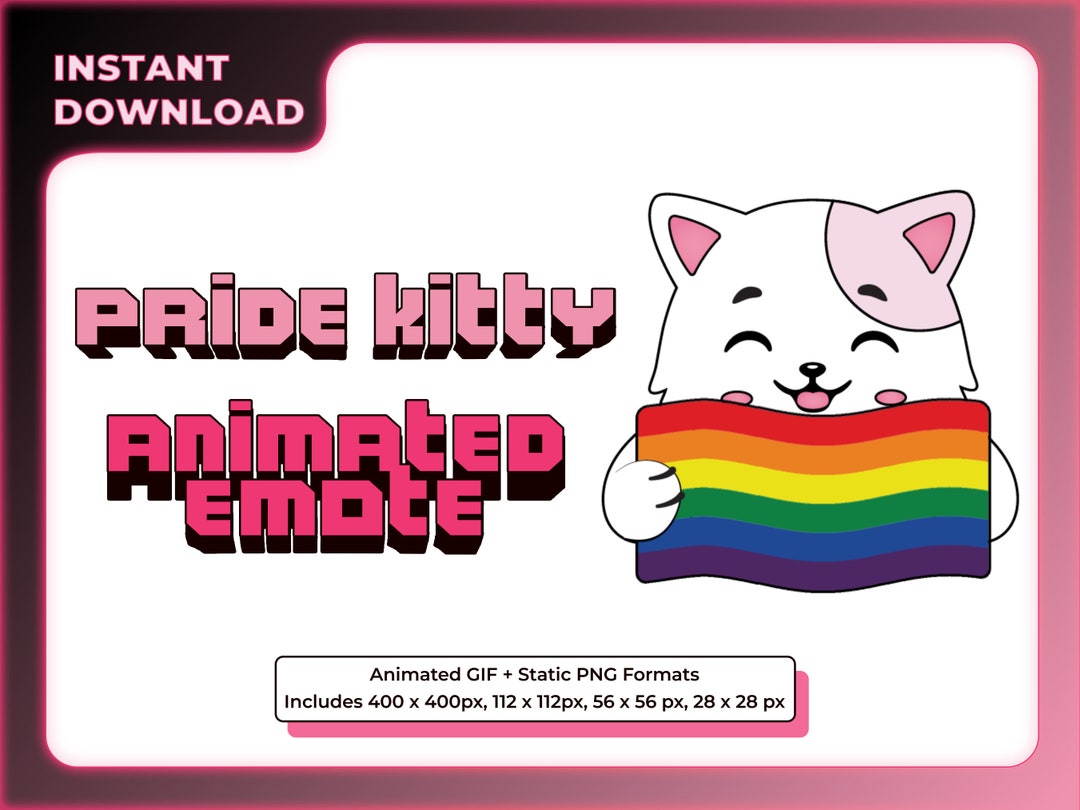 Pink Pride Animated Kitty Cat Emote for Twitch & Discord - Etsy