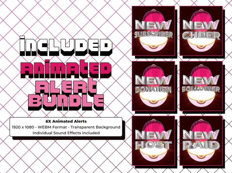 Pink Pokemon Themed Animated Pokeball Stream Pack Animated Twitch Alerts Scenes And Transitions
