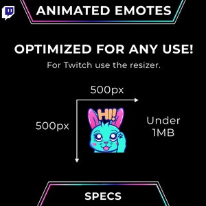 Animated Neon Bunny Emotes for Twitch and Discord - 24 Pack - Etsy