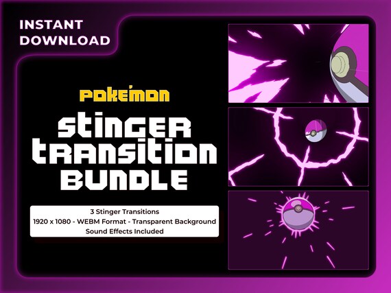 Purple Pokemon Themed Animated Pokeball Stinger Scene | Etsy UK