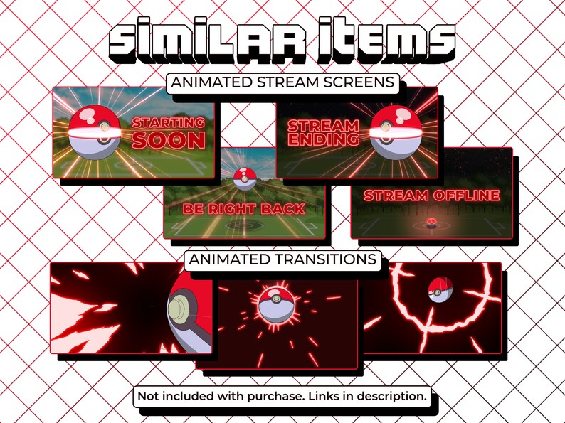 Red Pokemon Themed Animated Pokeball Alert Package Animated Twitch ...