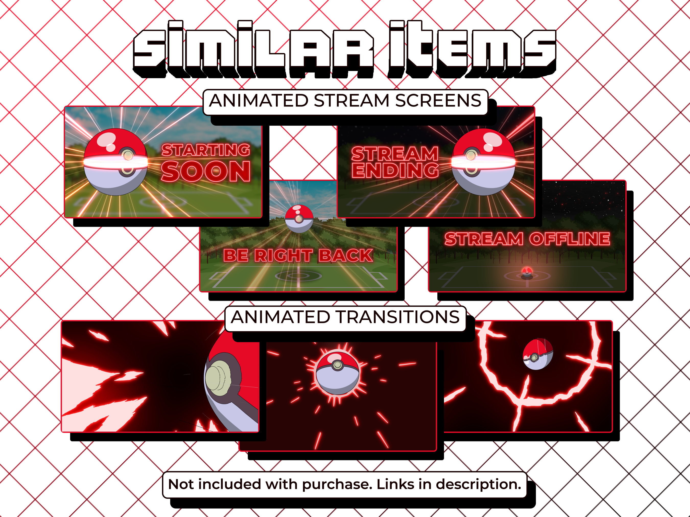 Red Pokemon Themed Animated Pokeball Alert Package Animated Twitch ...