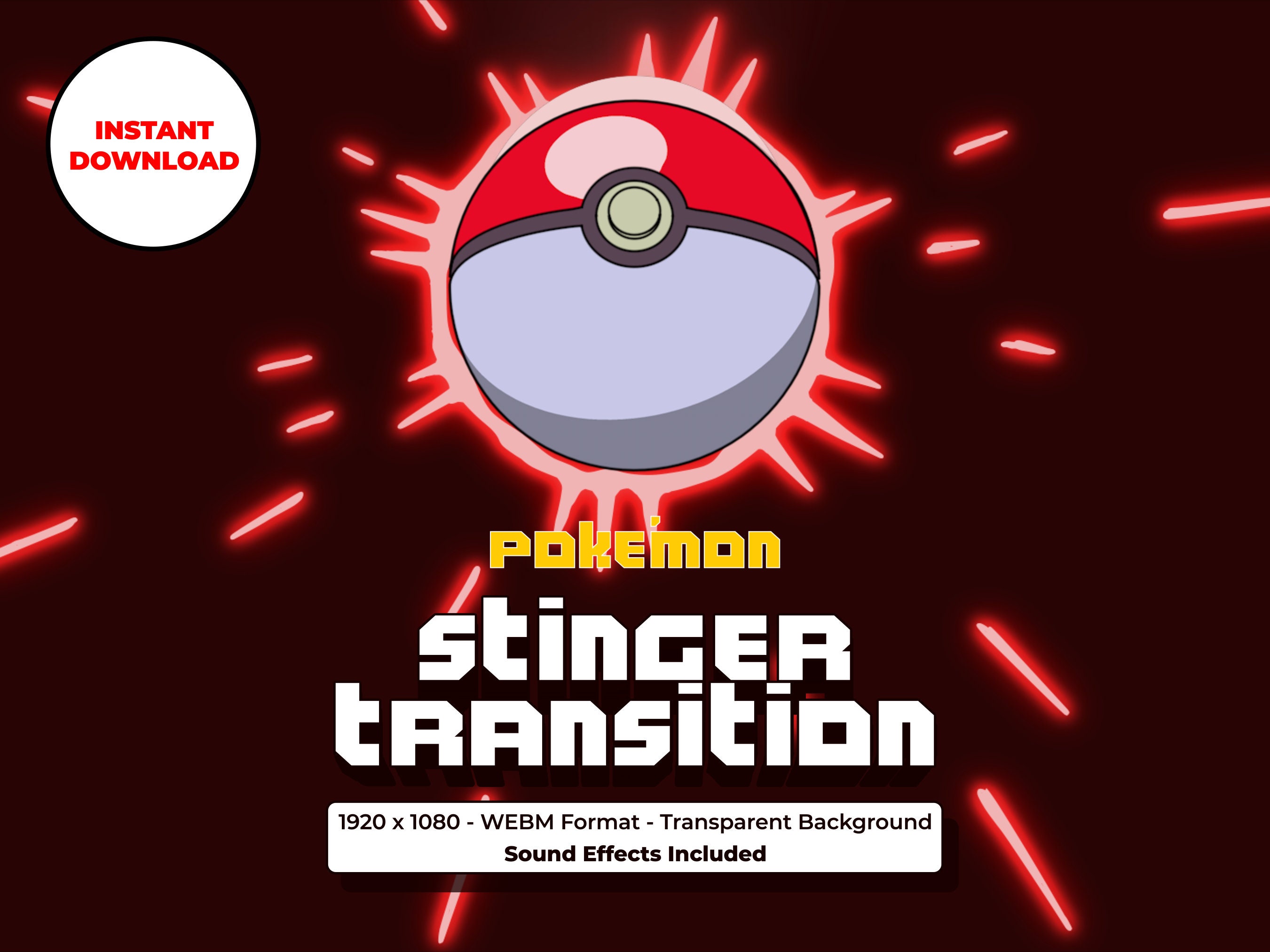 Red Pokemon Themed Animated Pokeball Stinger - Scene Transition for ...