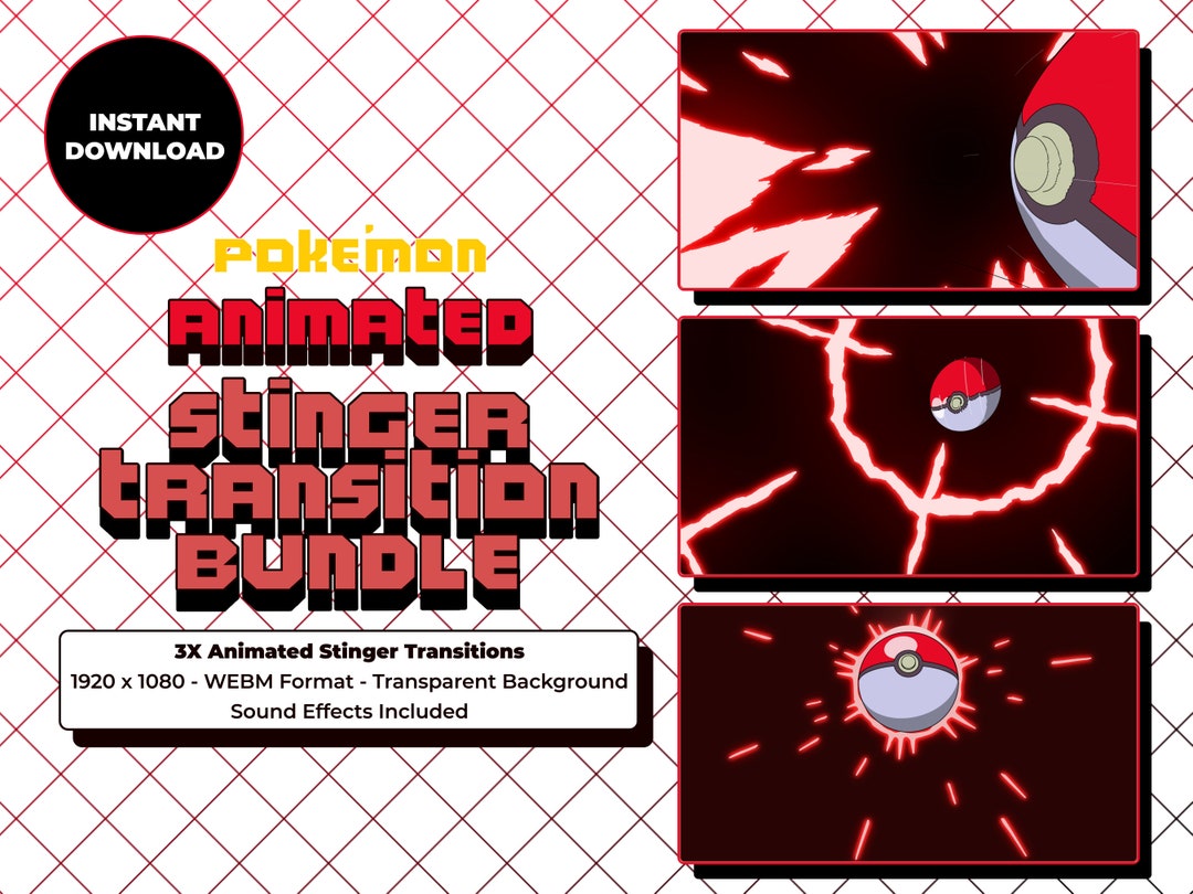Red Pokemon Themed Animated Pokeball Stinger Pack - 3X Transitions ...