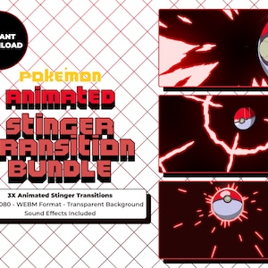 Red Pokemon Themed Animated Pokeball Stinger Pack - 3X Transitions ...