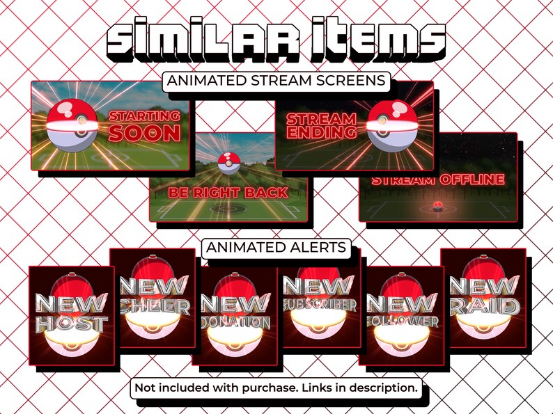 Red Pokemon Themed Animated Pokeball Stinger Pack 3X Transitions Scene ...