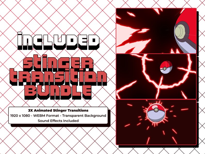 Red Pokemon Themed Animated Pokeball Stream Pack animated Twitch Alerts ...