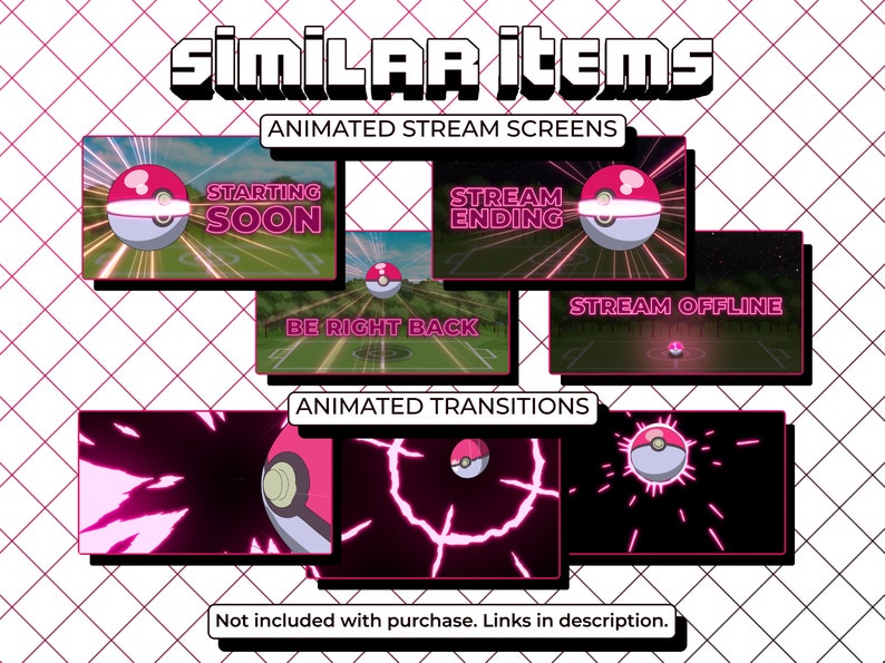 Pink Pokemon Themed Animated Pokeball Alert Package - Animated Twitch ...