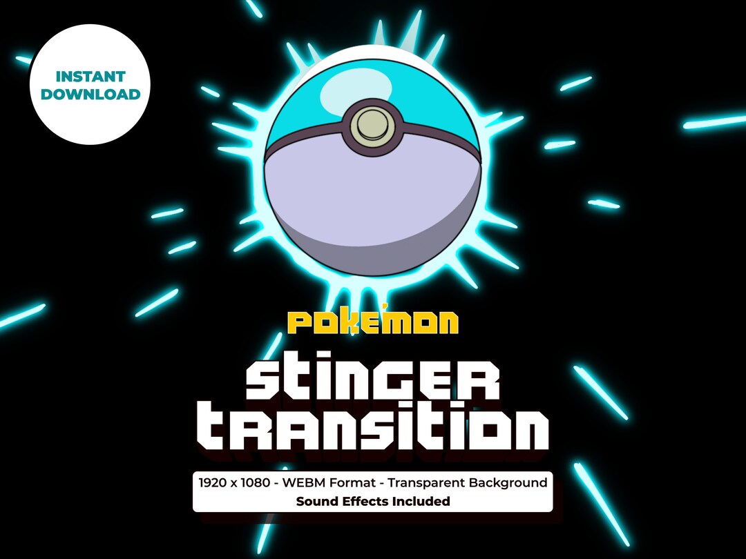 Blue Pokemon Themed Animated Pokeball Stinger Scene Transition for ...