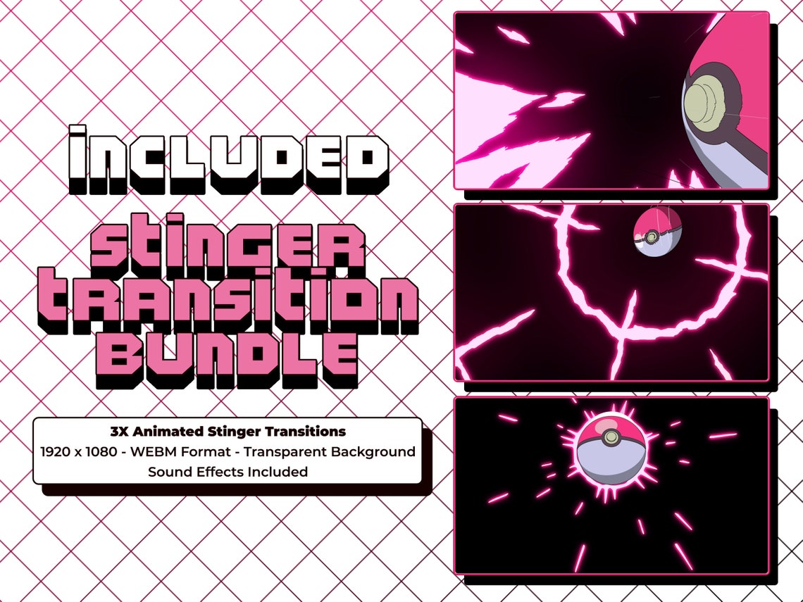 Pink Pokemon Themed Animated Pokeball Stream Pack - Animated Twitch ...