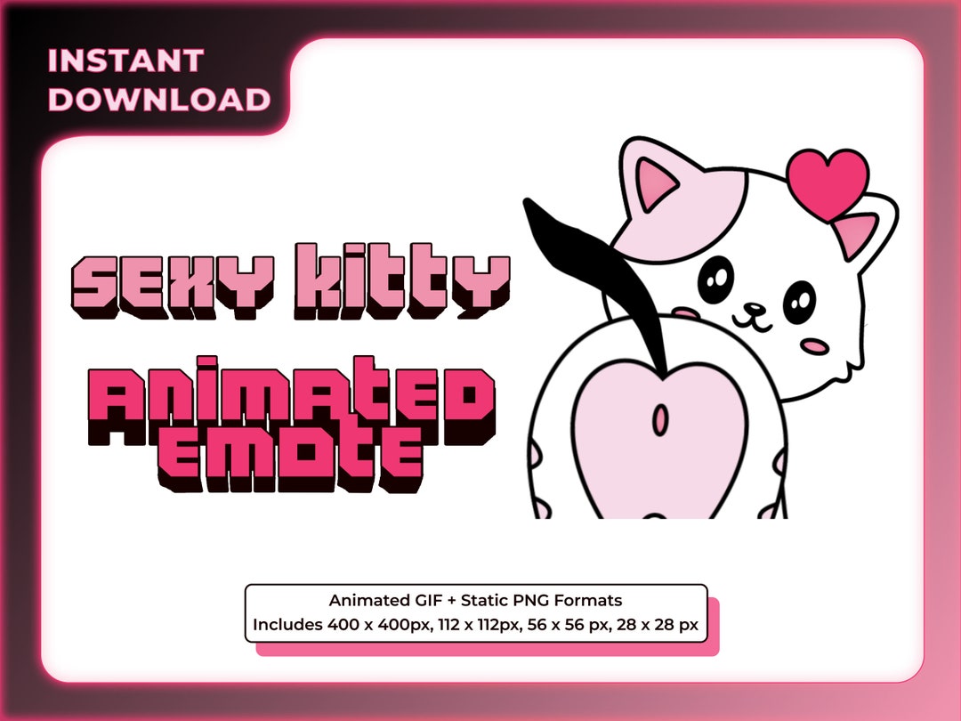 Pink Sexy / Funny Animated Kitty Cat Emote for Twitch & Discord - Etsy