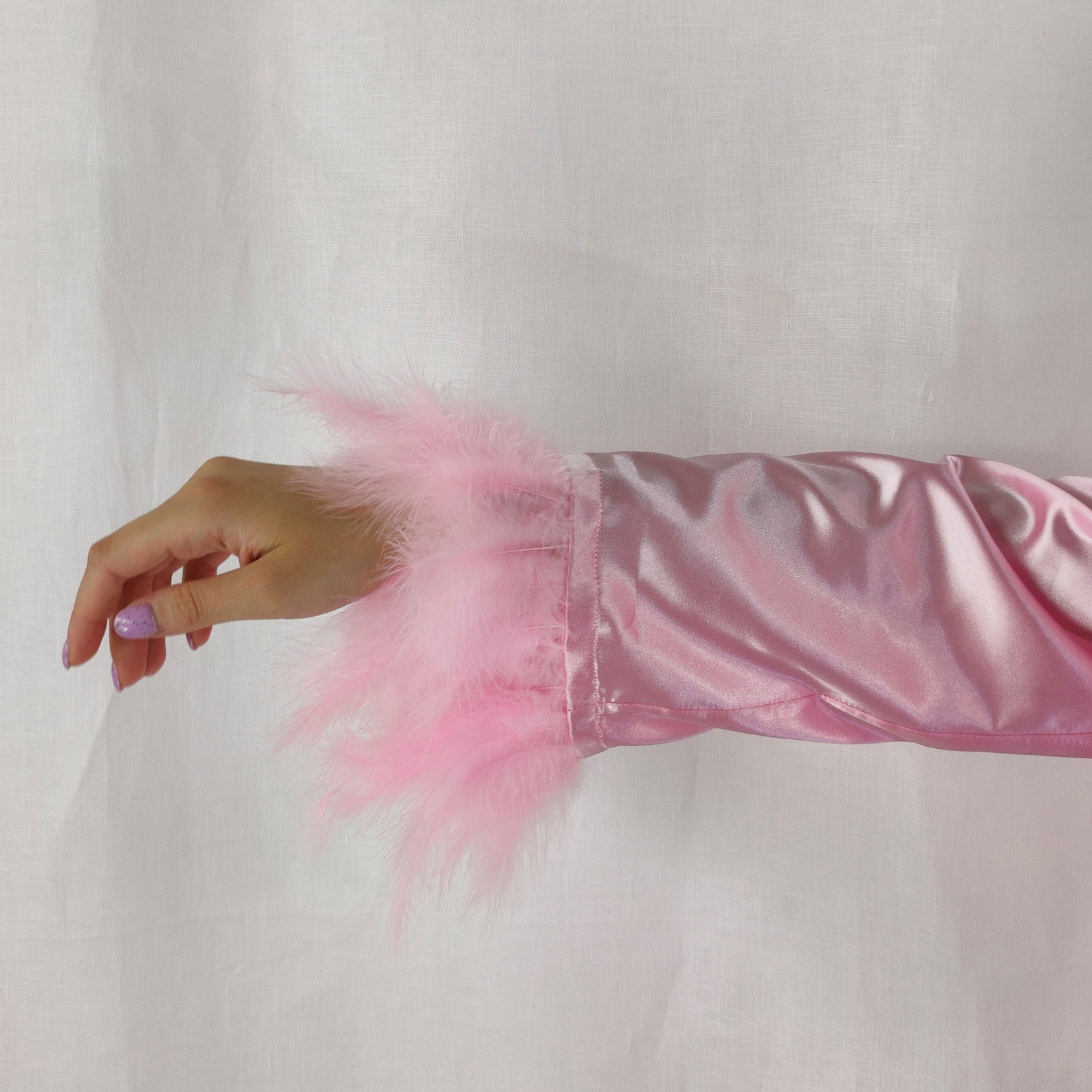 Pink Set Pajamas/feather Robe/japanese Silk Robe /pink Satin Bridesmaid ...