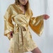 Silky Kimono Sleeves Long Robe/ Gold Short Kimono/ Japanese Kimono ...