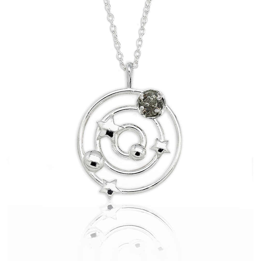 Solar System Meteorite Pendant in Sterling Silver - Etsy