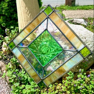 Diamond Stained Glass Window Panel - Etsy