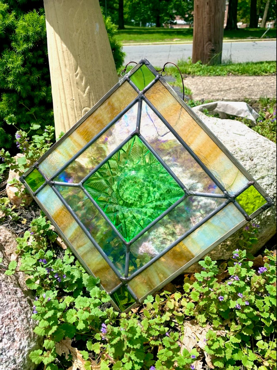 Diamond Stained Glass Window Panel - Etsy