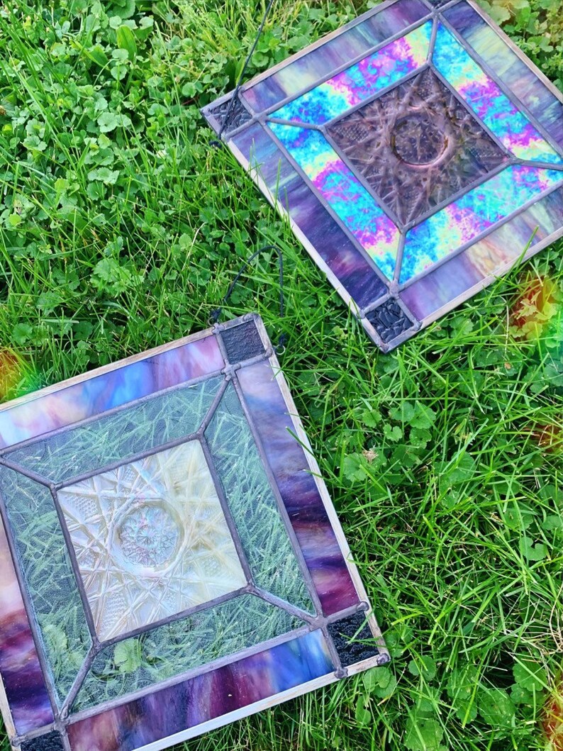 Diamond Stained Glass Window Panel - Etsy