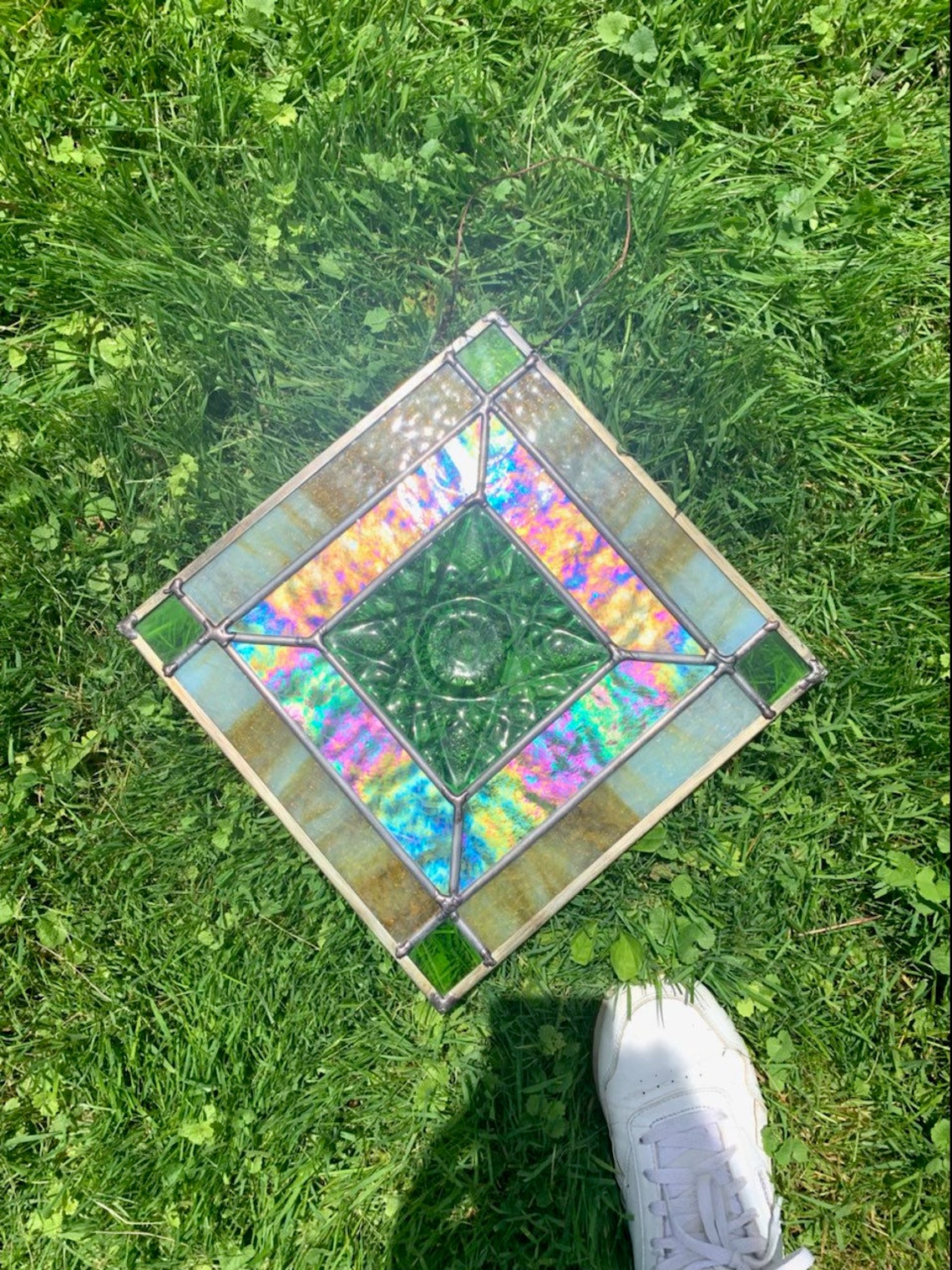 Diamond Stained Glass Window Panel - Etsy