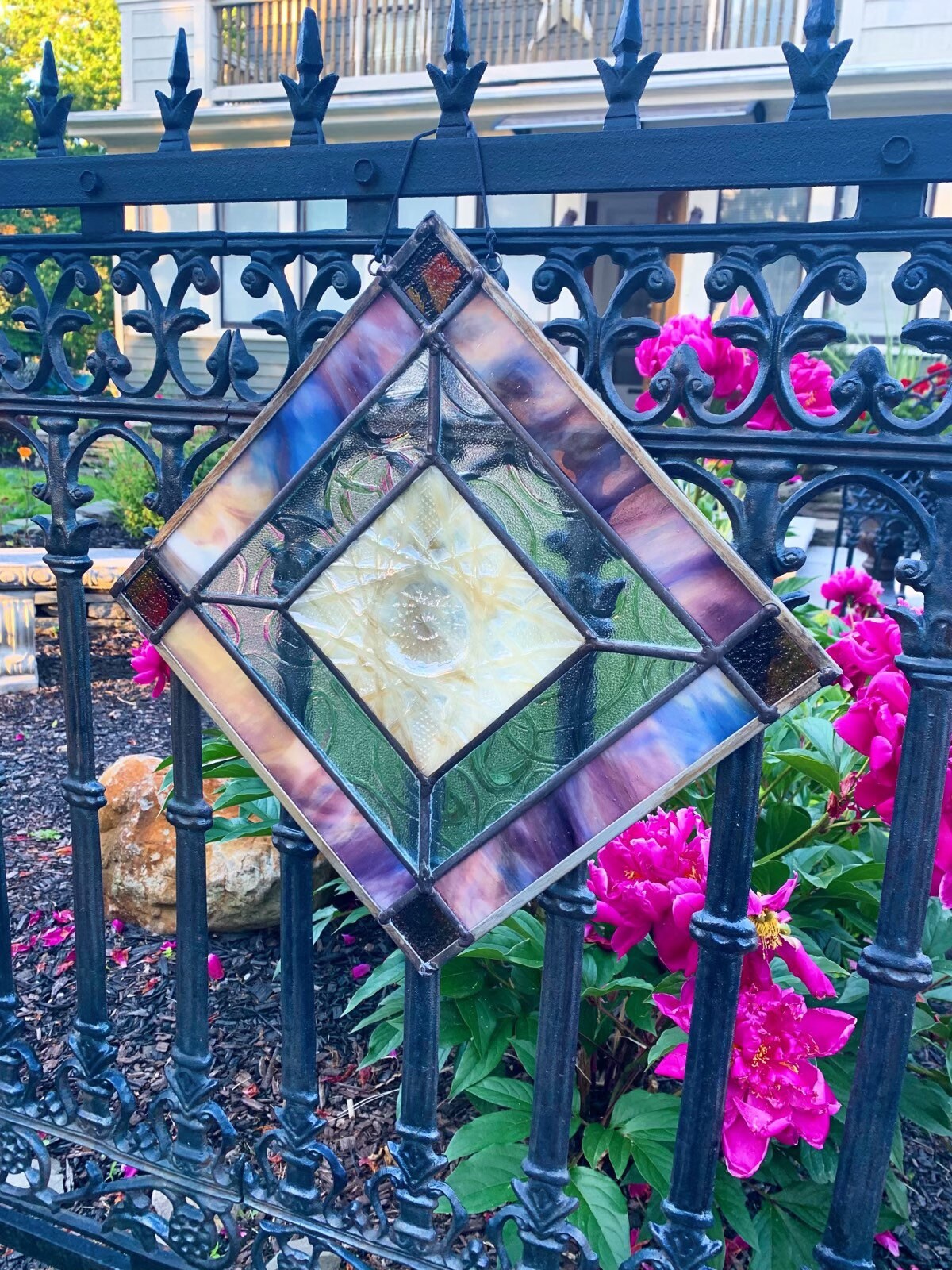 Diamond Stained Glass Window Panel - Etsy