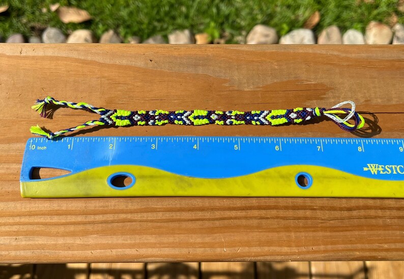 Neon Yellow and Blue Friendship Bracelet - Etsy
