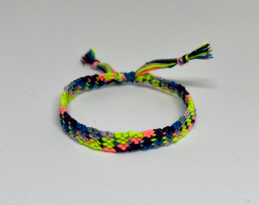 Neon Waves Adjustable Friendship Bracelet - Etsy