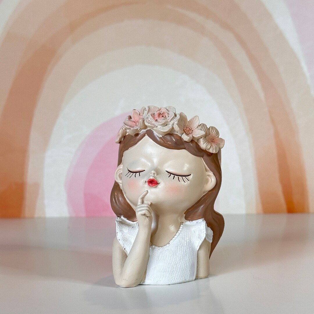 Succulent Pots, Cute Flower Girl Planter Girl Planter With Drainage ...