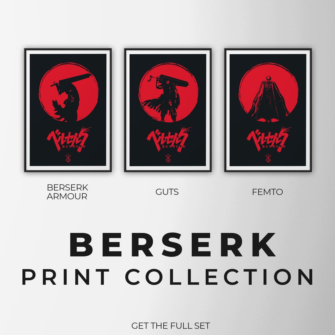 Berserk Set of 3 Prints | Manga | Japan | Anime | Poster | Wall Art ...