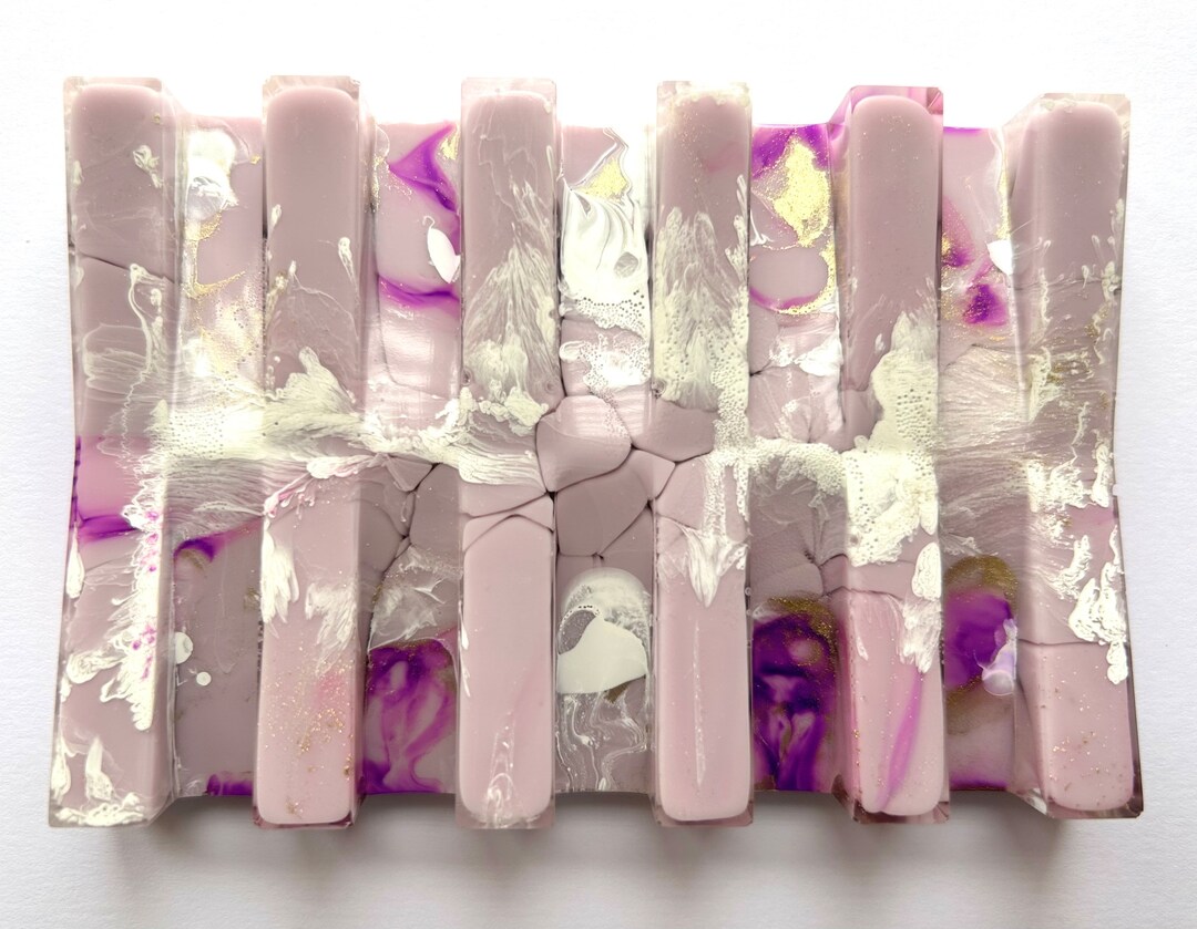 Resin Fishbone Soap Dish Soap Plate Bathroom Accessories Deep Plum ...