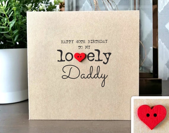 Dad 40th Birthday Card Handmade 40th Birthday Card for Daddy - Etsy UK