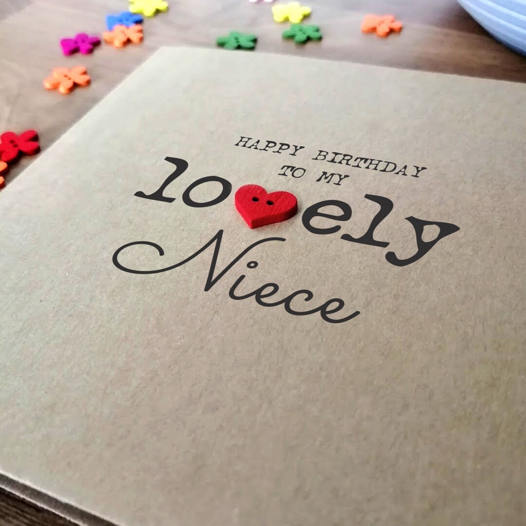 Niece Birthday Card, Handmade Birthday Card for Niece, Personalised Eco ...