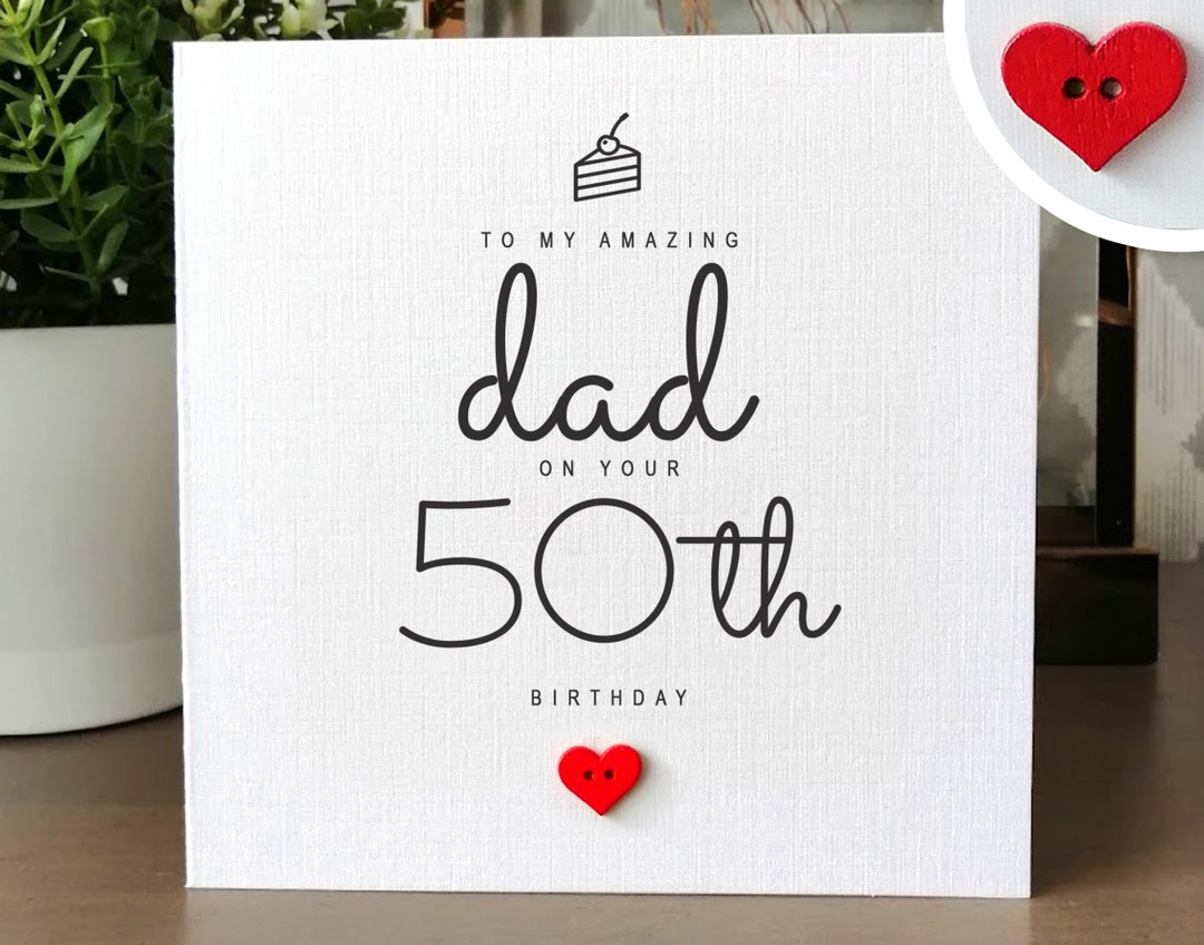 50th Birthday Card for Dad, AMAZING DAD Birthday Card, Handmade Card ...