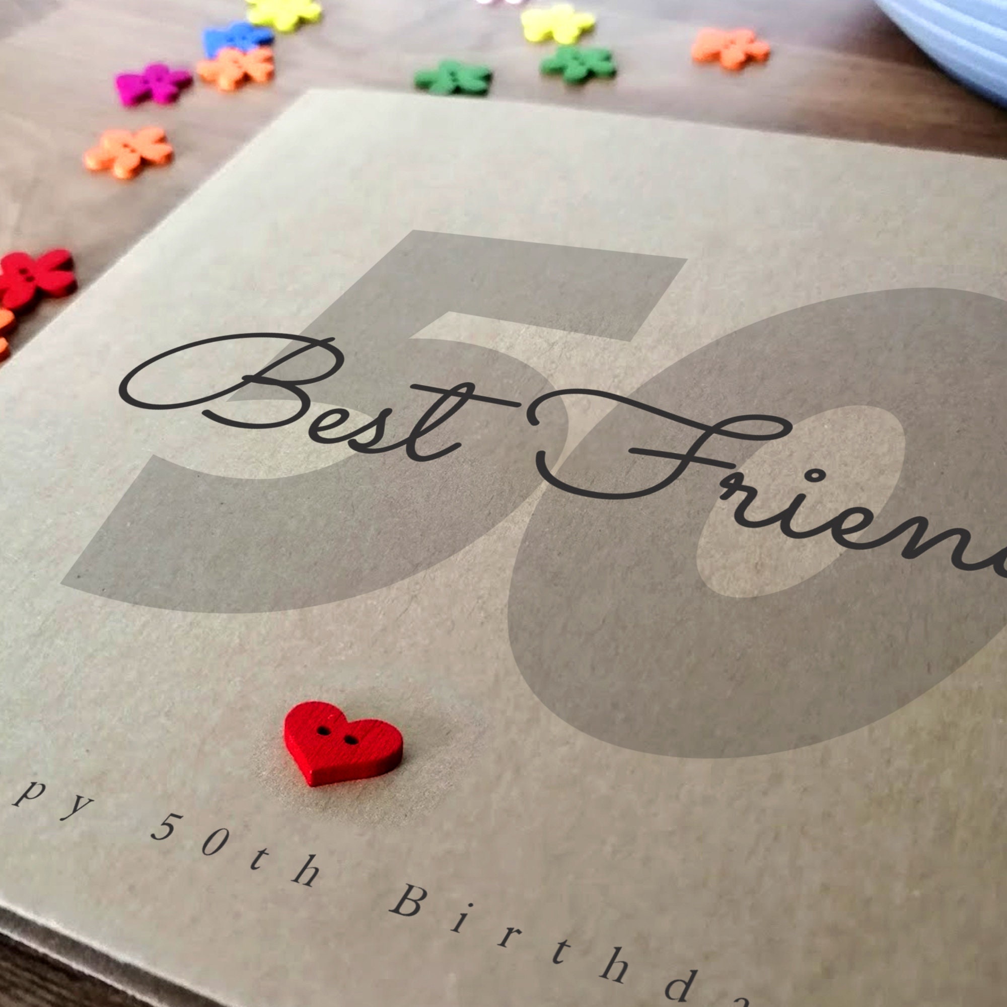 50th Birthday Card for Friend, Best Friend 50th, Handmade Birthday Card ...